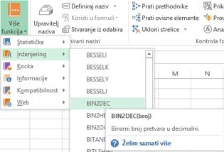 Računanje u tablici - formule i funkcije: Tehničke funkcije